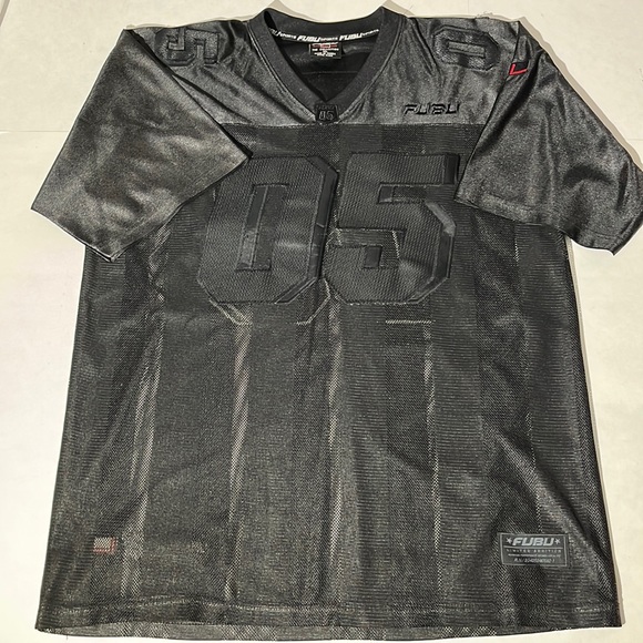 FUBU | Shirts | Fubu Sports 5 Football Jersey Black Rare 90s Hip Hop ...